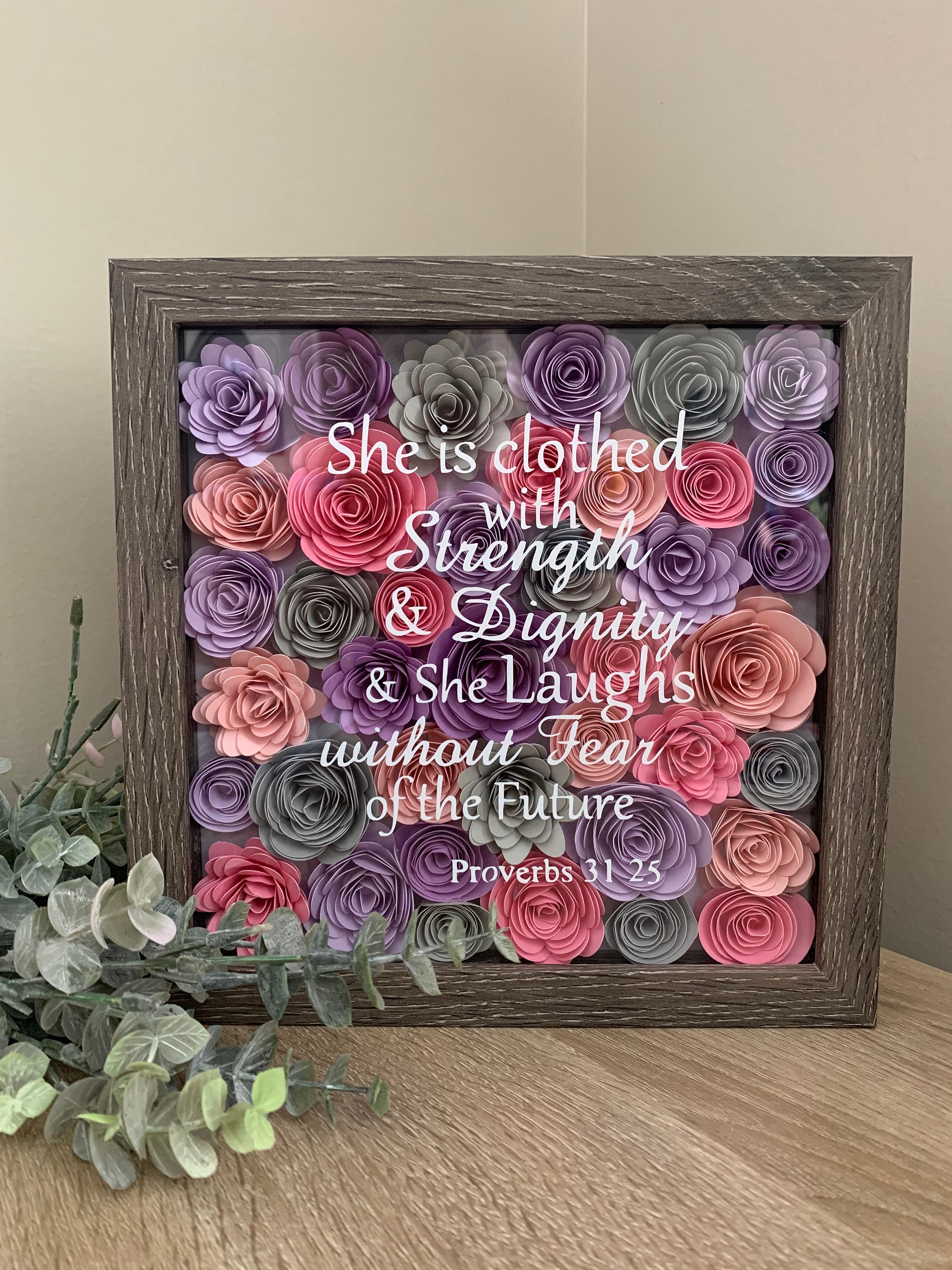 Handcrafted Paper Flowers Shadow Box - Etsy