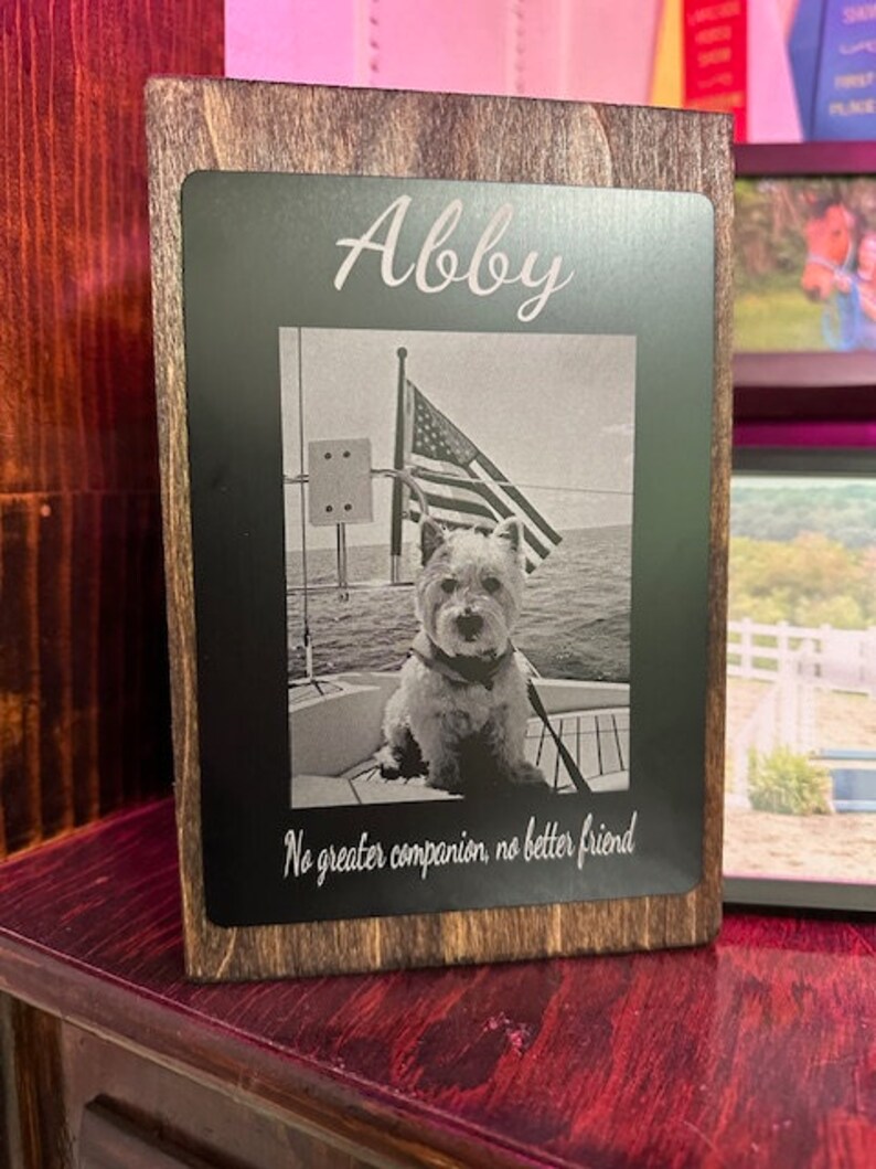 Custom Aluminum Laser Engraved Pet Photo Memorial Metal Personalized ...
