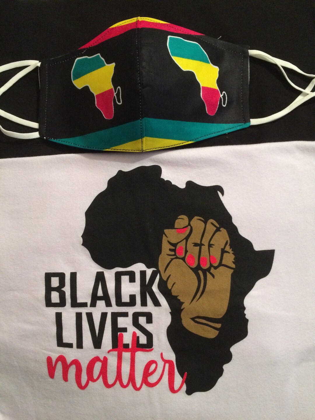 Black History Month African Flag Mask Africa Black Lives - Etsy