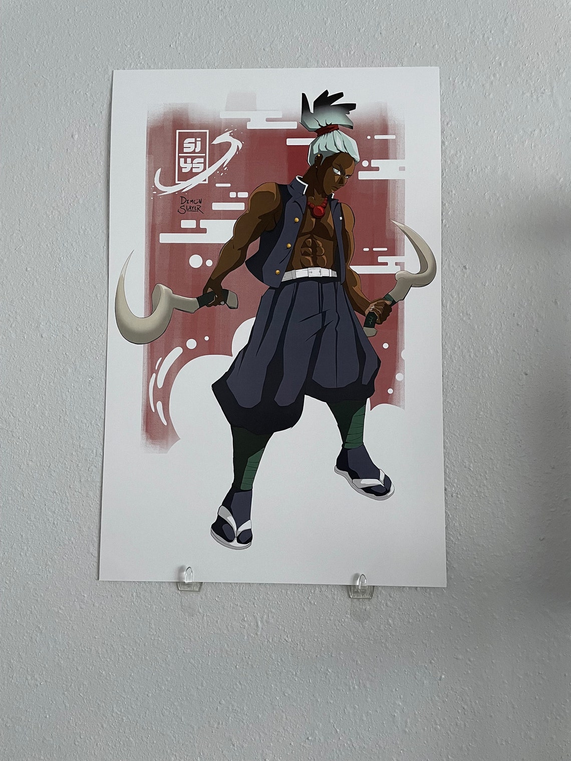 Demon Slayer Inspired Black Man Art - Etsy