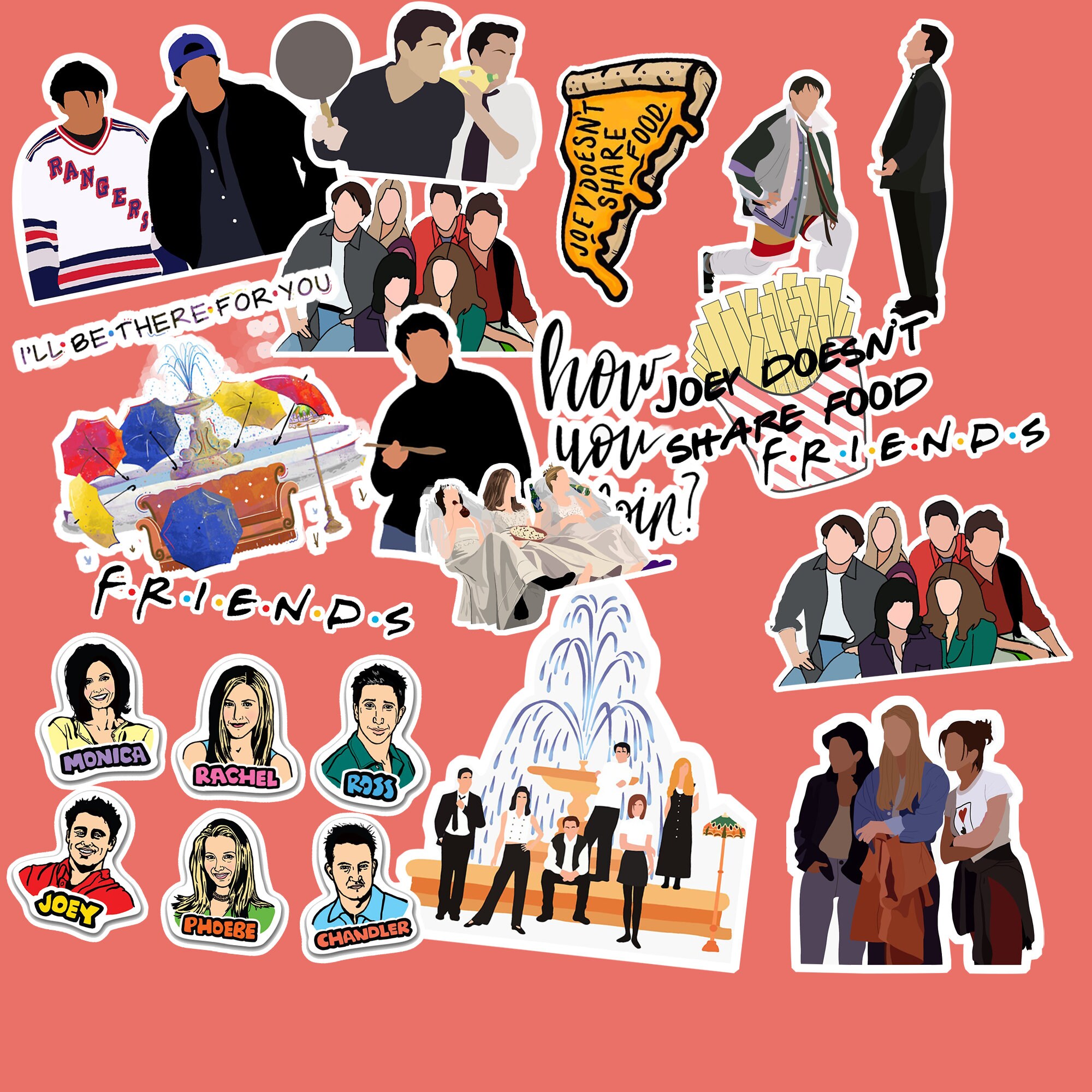 Friends Tv Show Stickers Friends Tv Show Stickers Pack | Etsy