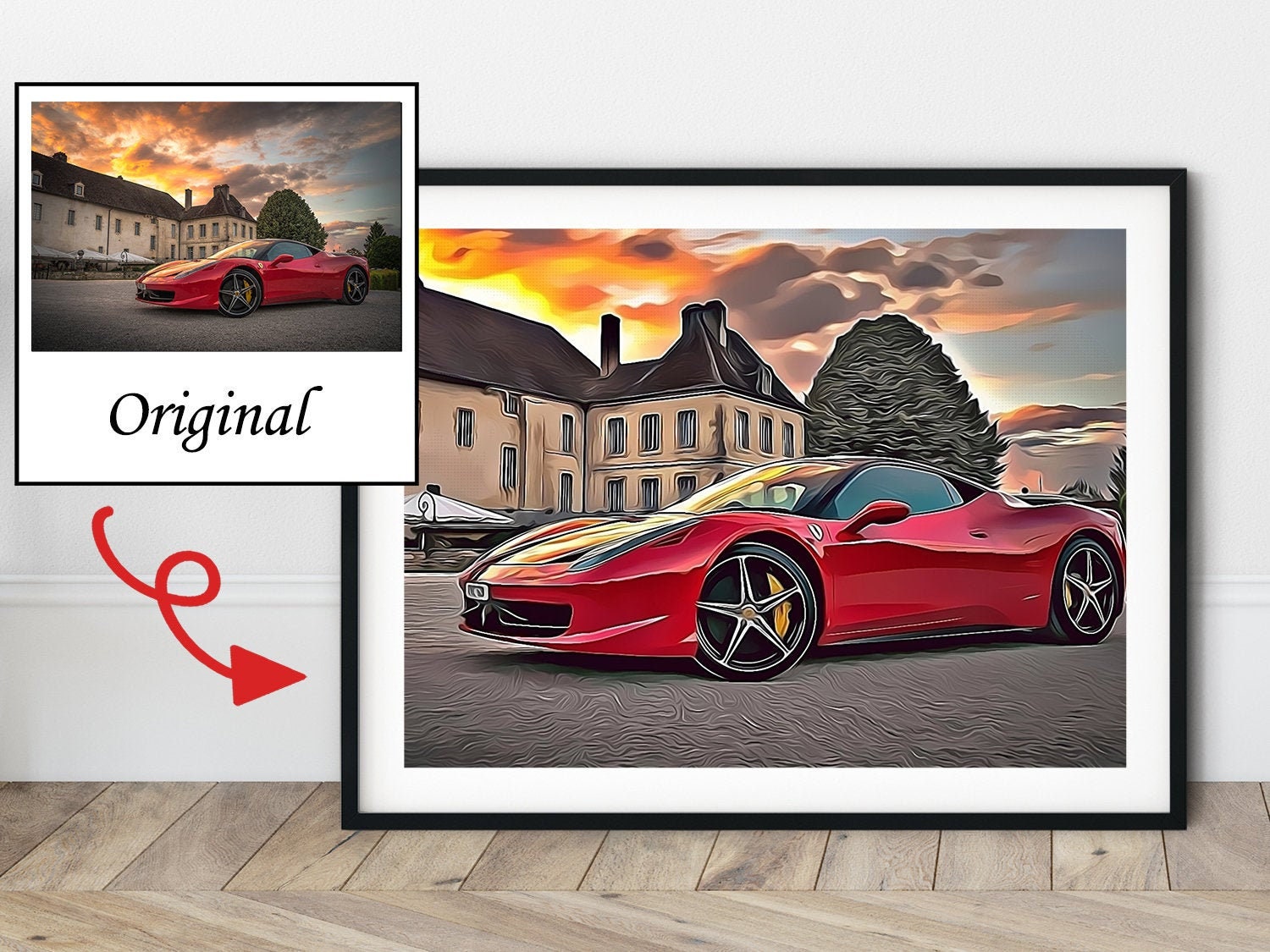 CUSTOM Car Portrait From Photo Car Portrait Vehicle | Etsy