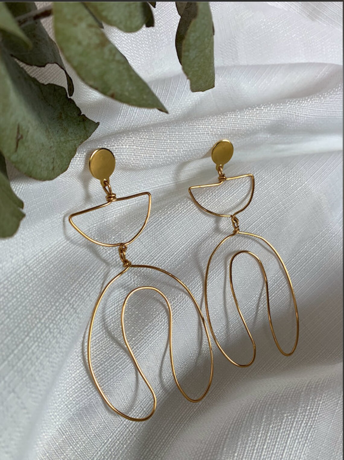 ARI Earrings | Geometric Wire Earrings Handmade Contemporary, Statement ...