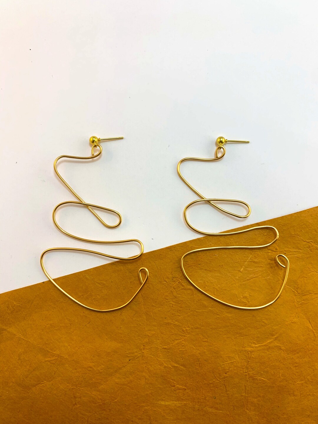 WAVY Earrings | Abstract Wire Statement Earring Handmade, Statement ...