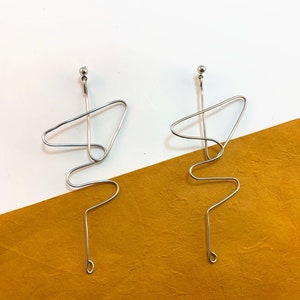 ZIGGY Earrings Abstract Wire Statement Earring Handmade, Statement ...