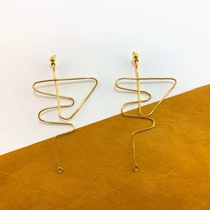 ZIGGY Earrings Abstract Wire Statement Earring Handmade, Statement ...