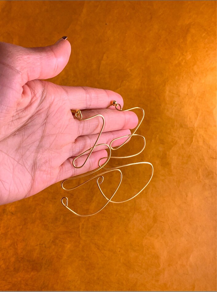 WAVY Earrings | Abstract Wire Statement Earring Handmade, Statement ...