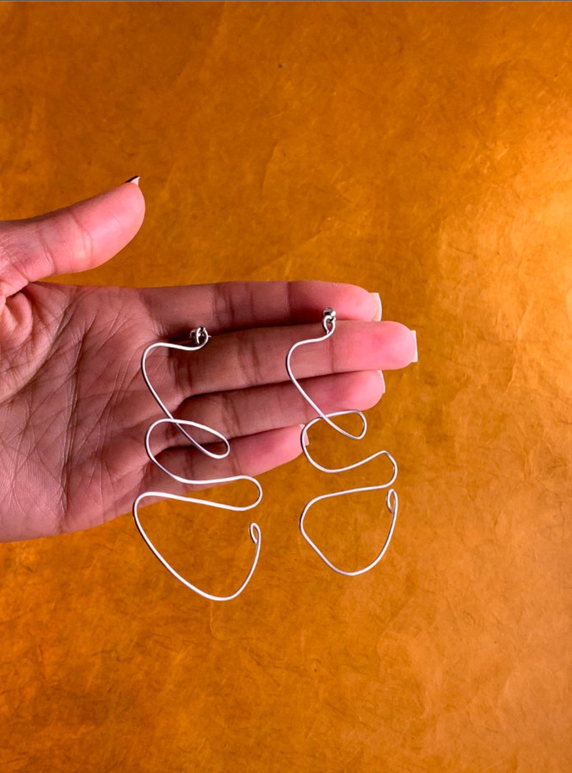 WAVY Earrings | Abstract Wire Statement Earring Handmade, Statement ...