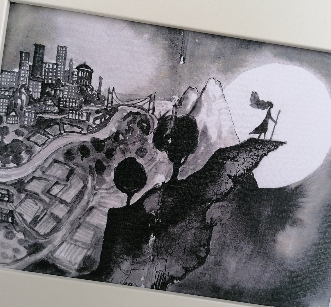 Outpost. Ink Drawing (with Accompanying Story Behind the Drawing ...