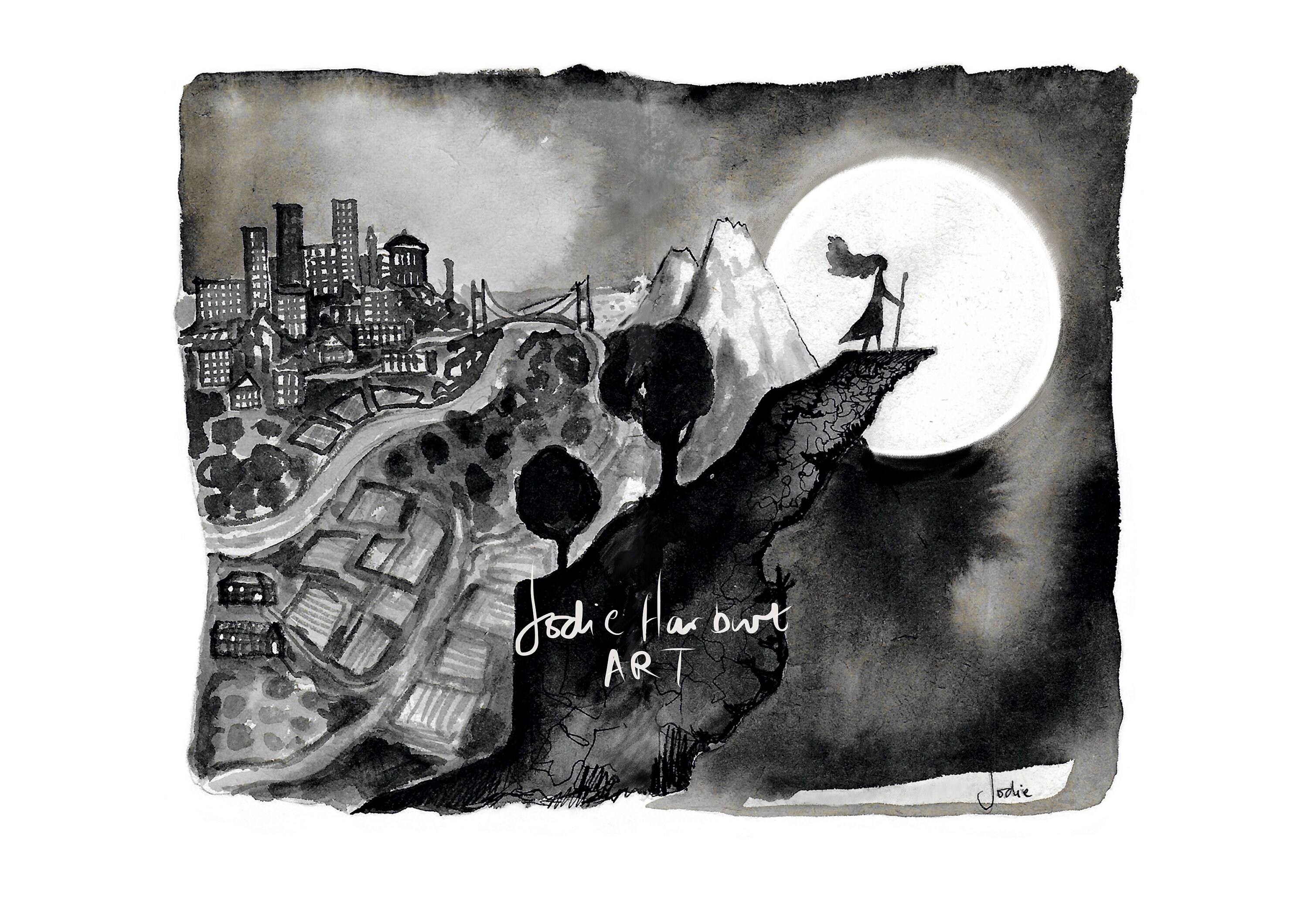 Outpost. Ink Drawing (with Accompanying Story Behind the Drawing ...