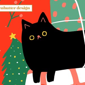 PRINTABLE stay Home & Meow Christmas Card/ Poster - Etsy