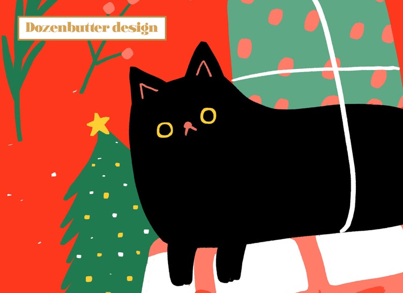 PRINTABLE stay Home & Meow Christmas Card/ Poster - Etsy