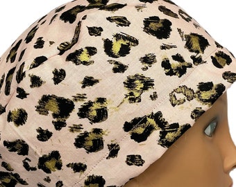Pink Leopard Scrub Cap, Scrub Hat, Surgical Scrub Hat, Surgery Cap ...
