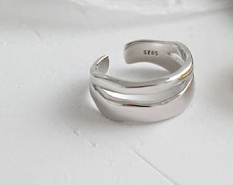 Abstract Silver Ring | Etsy