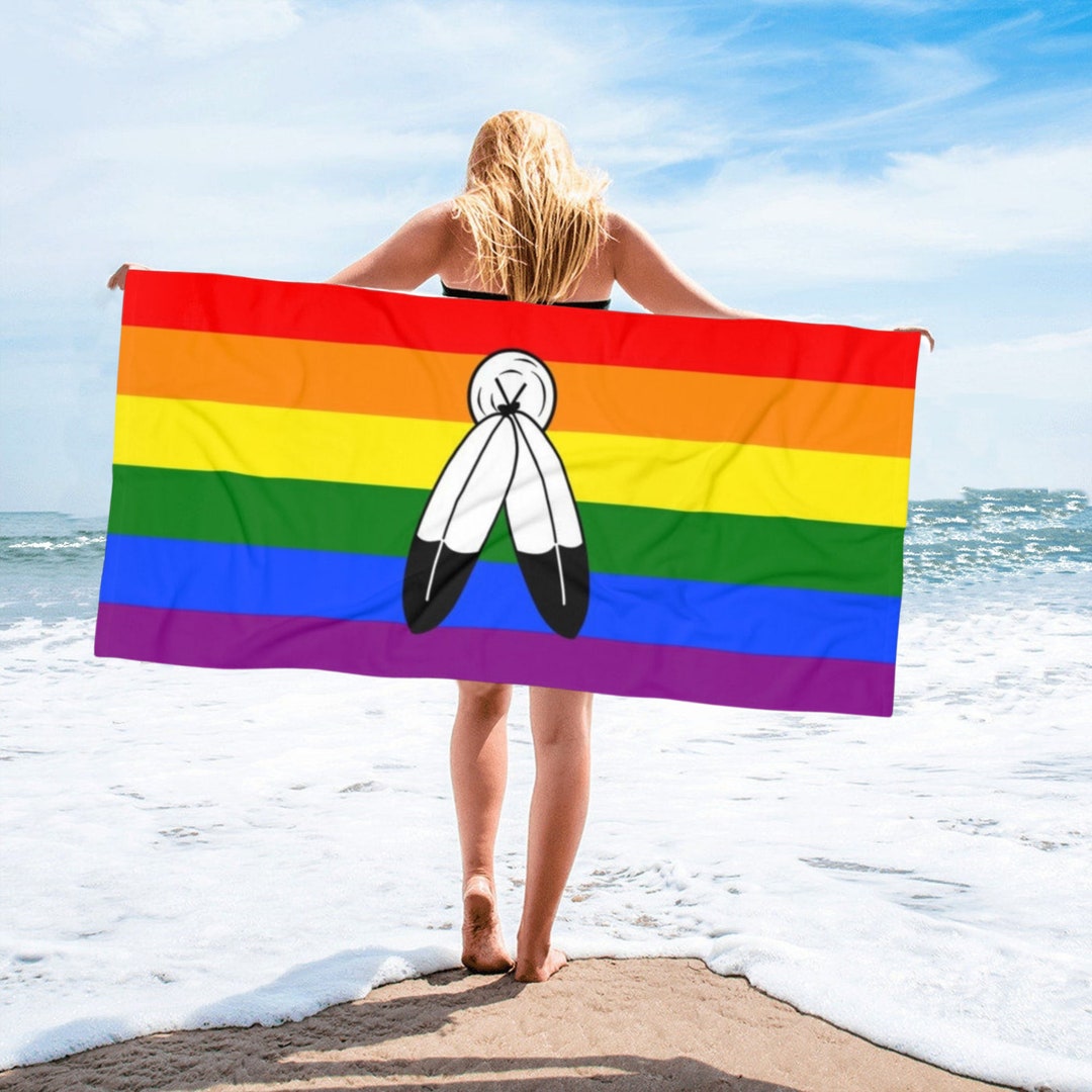 Two Spirit Pride Flag Beach Towel Lgbt Flag Towel 2 Spirit Beach Towel