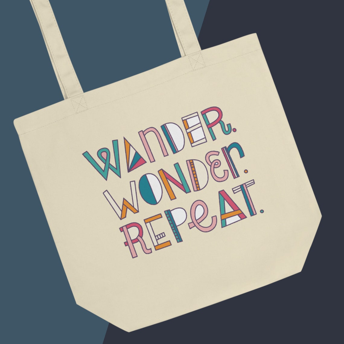 Wander. Wonder. Repeat. Wanderlust Tote Bag black or - Etsy