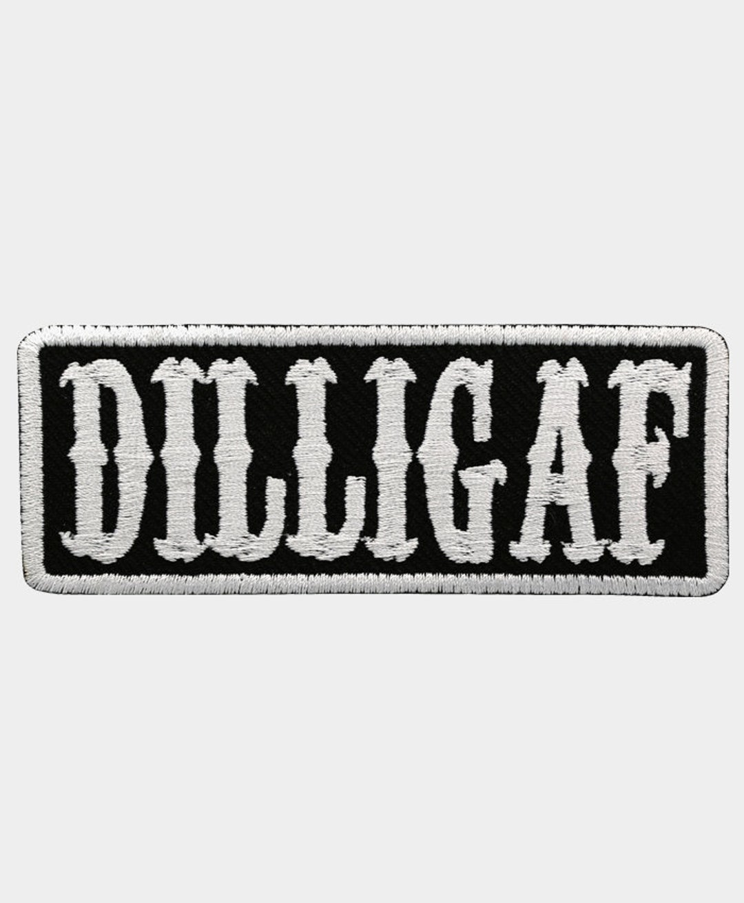 DILLIGAF Biker Patch BW - Etsy
