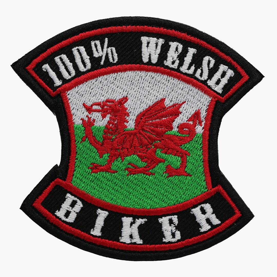 100% Welsh Biker Embroidery Biker Patch - Etsy