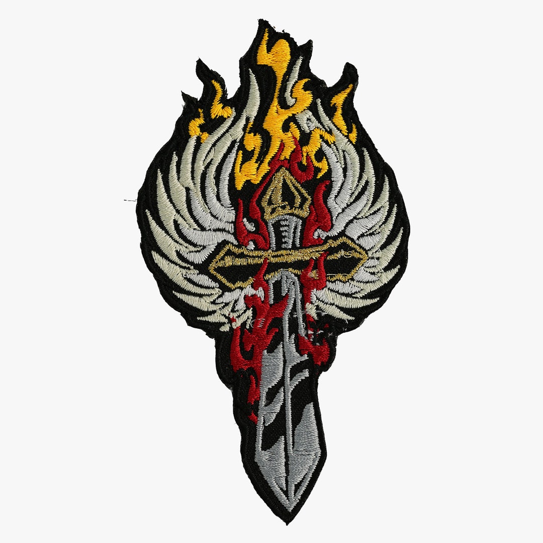 Sword With Wings Biker Embroidery Biker Patch - Etsy