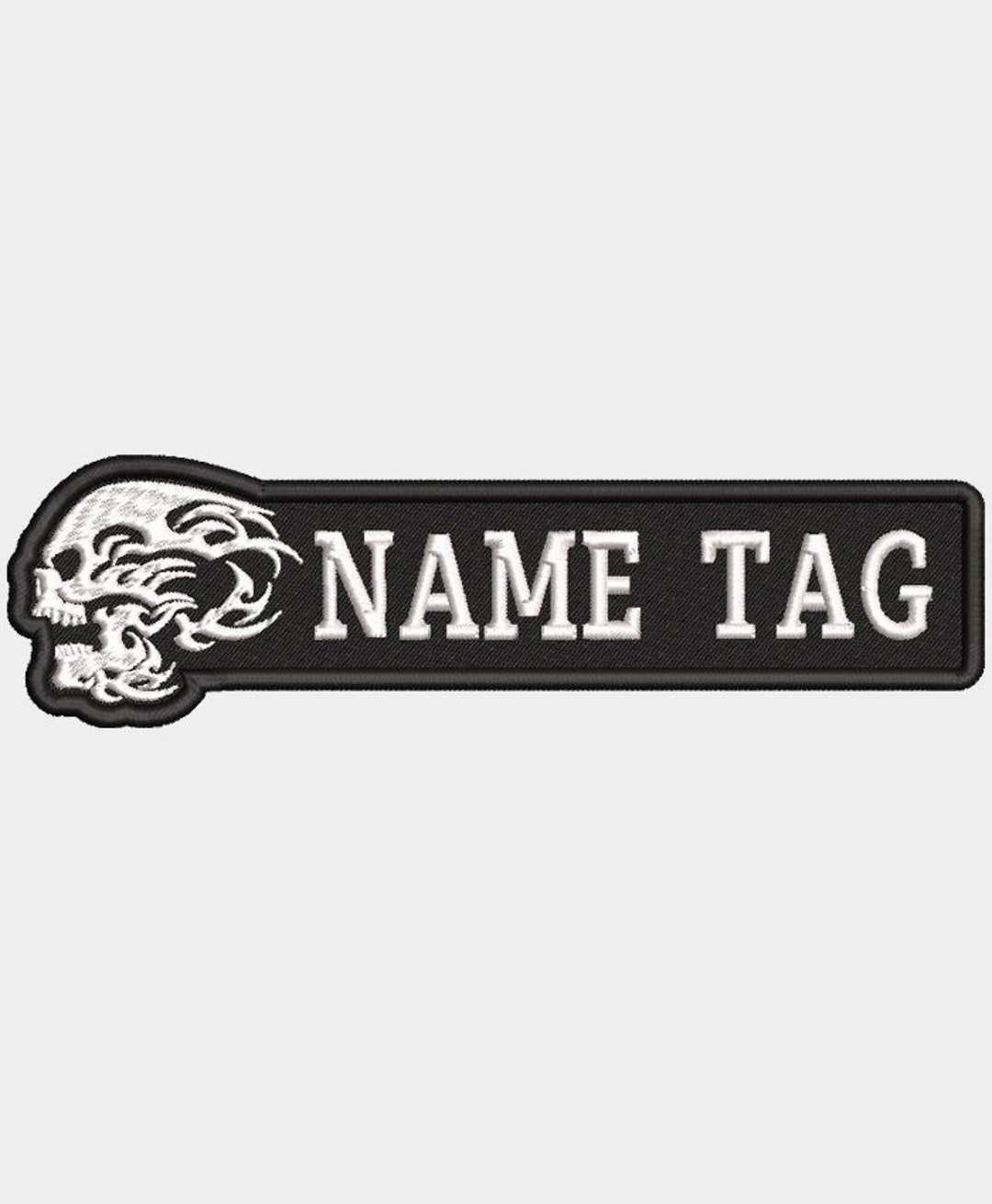 Custom Embroider Tribal Skull Name Tag - Etsy