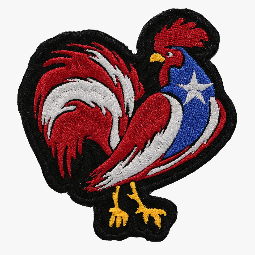 Rooster Puerto Rican Flag Embroidery Patch - Etsy