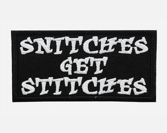 Snitches Get Stitches Motorcycle Patch Biker Patch - Etsy