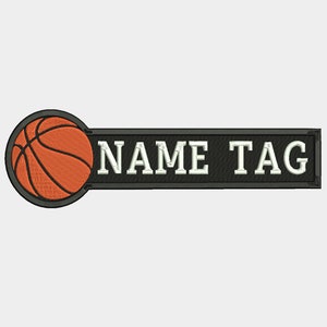 Custom Embroider Basketball Name Tag | Etsy