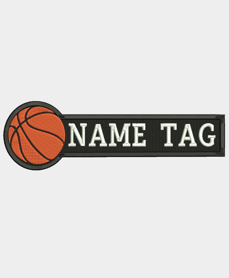 Custom Embroider Basketball Name Tag - Etsy