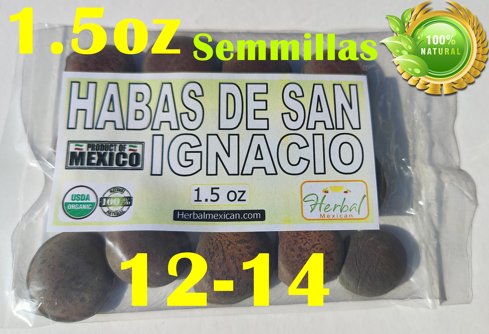 Habas De San Ignacio 1.5oz (12 a 14 Habas Enteras) Ignatius Bean, Haba ...