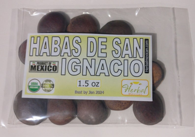 Habas De San Ignacio 1.5oz 12 a 14 Habas Enteras Ignatius Bean, Haba De ...