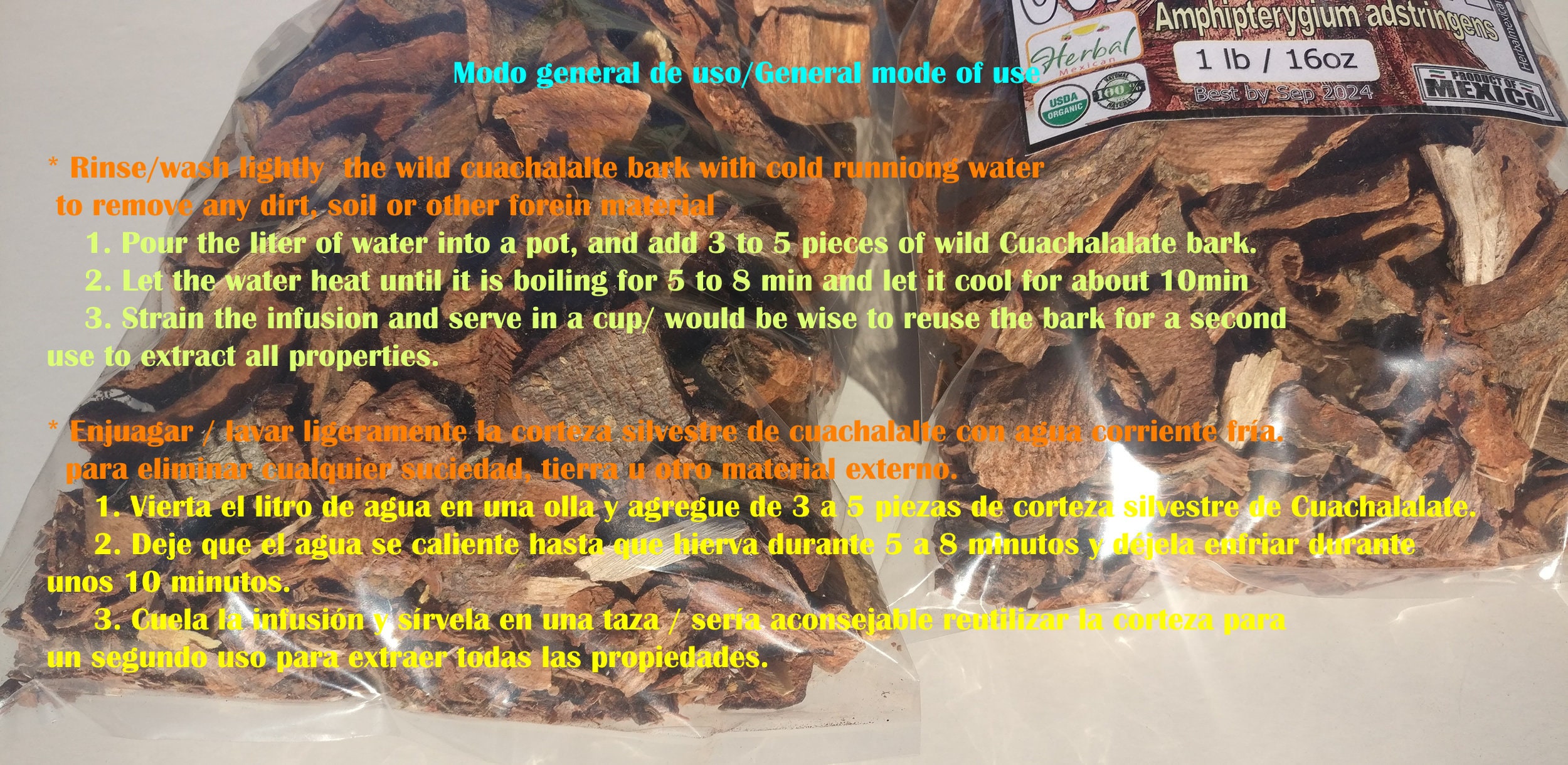 Cuachalalate Bark, Seca Palo, Cuachinala 16oz Organic Wild Mexican ...