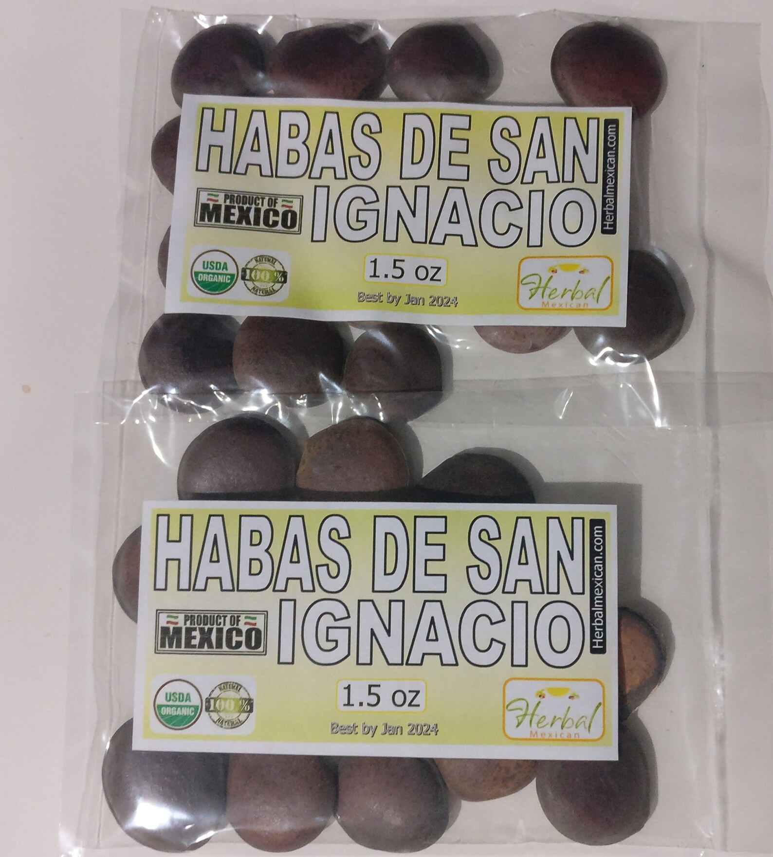 Habas De San Ignacio 1.5oz 12 a 14 Habas Enteras Ignatius Bean, Haba De ...