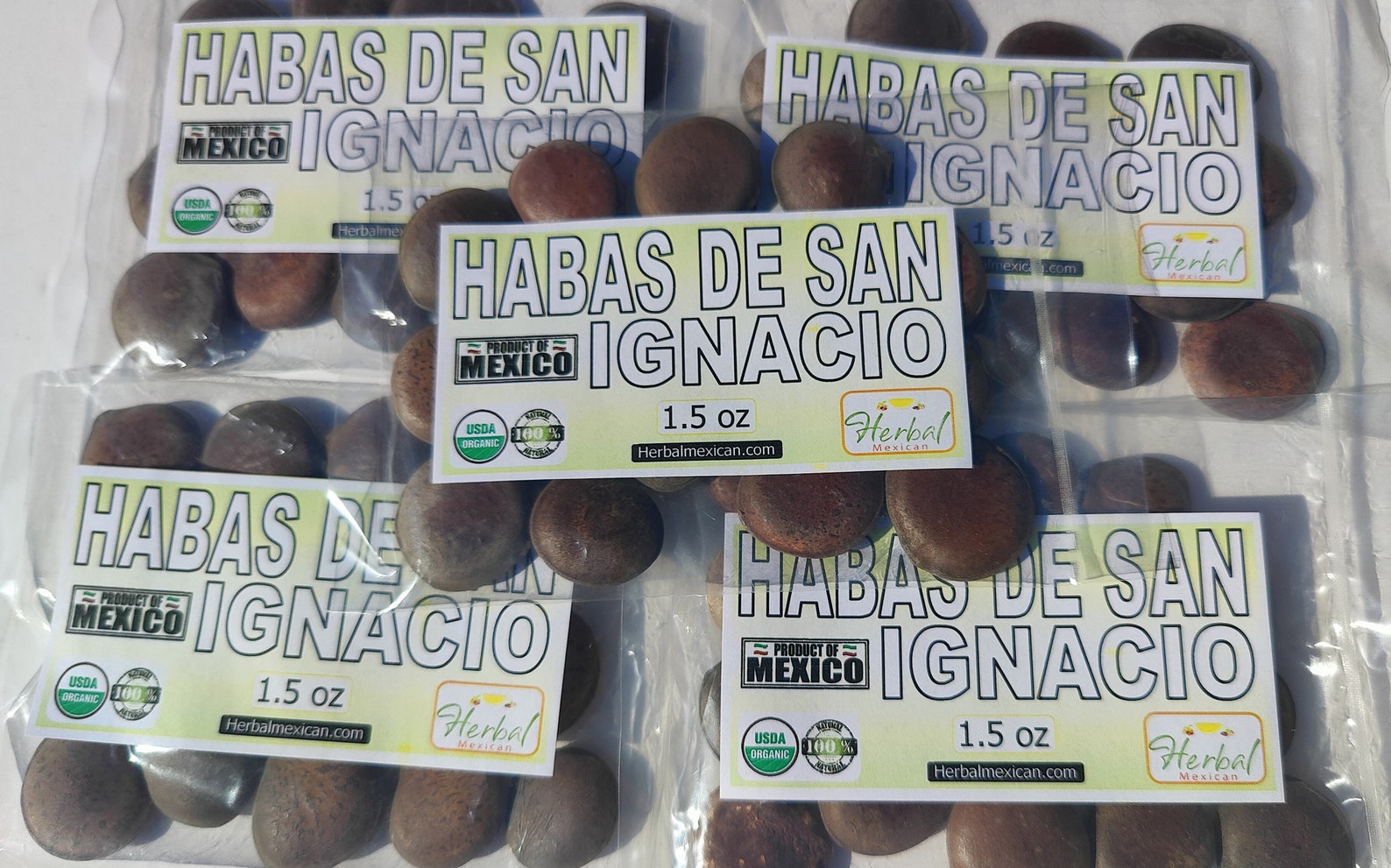 Habas De San Ignacio 1.5oz 12 a 14 Habas Enteras Ignatius Bean, Haba De ...