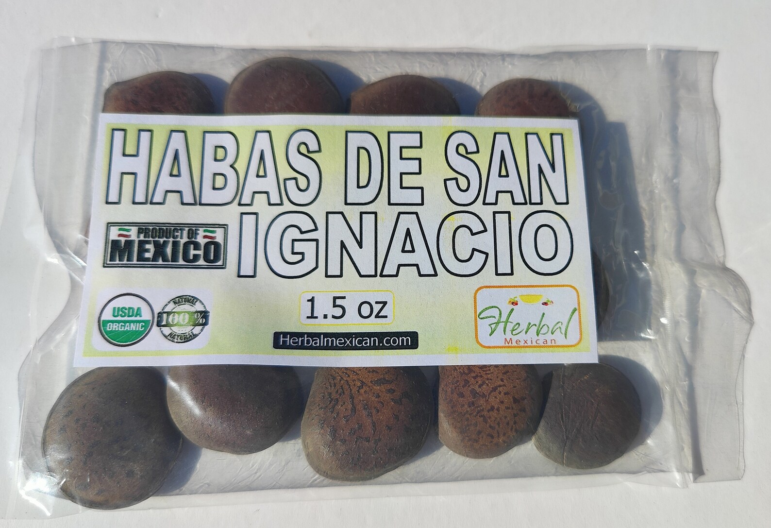 Habas De San Ignacio 1.5oz 12 a 14 Habas Enteras Ignatius Bean, Haba De ...