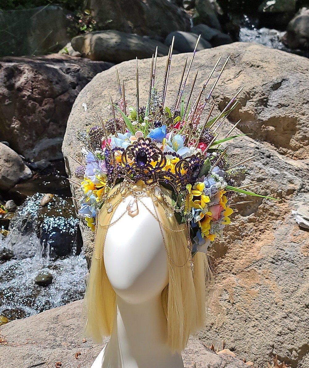 Ultimate Persephone Purple Crown With Flowers - Etsy