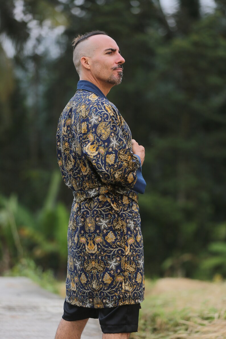 Bata kimono de seda: ropa de estar elegante unisex - Etsy México