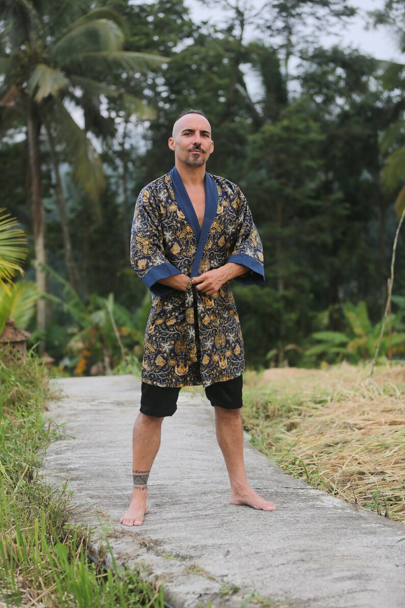 Bata kimono de seda: ropa de estar elegante unisex - Etsy México