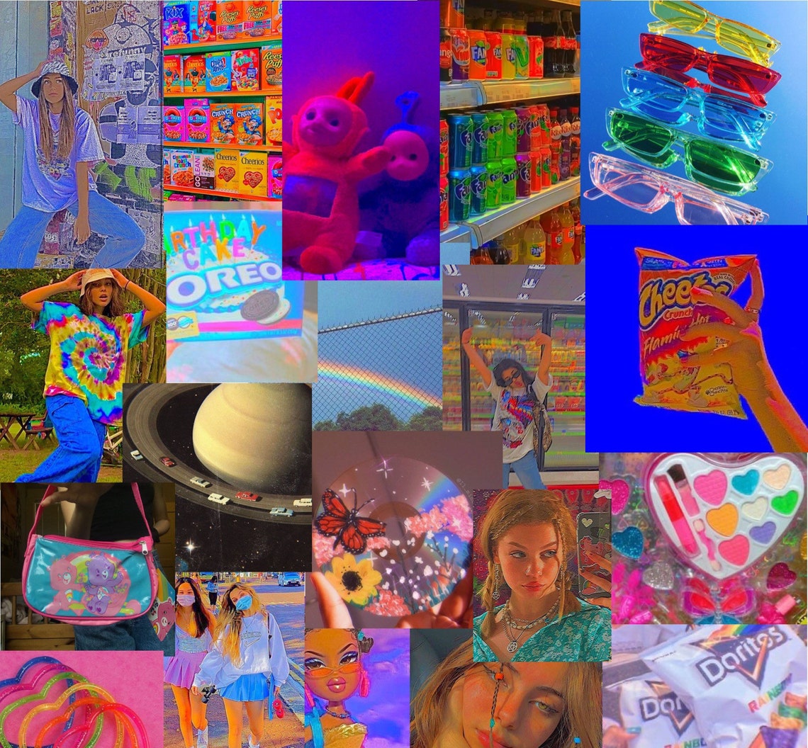 Kidcore Aesthetic Collage Kit 6x4 and 4x4 Inches Prints Pack - Etsy Canada