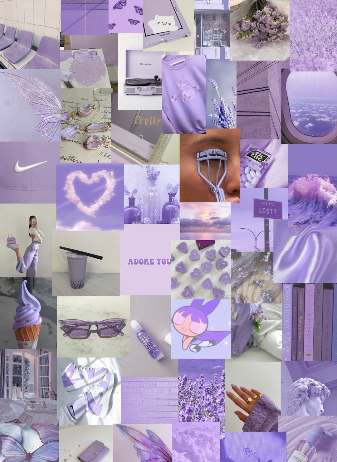 Lavender Aesthetic Collage Kit 6x4 Inches Pack of 25-100 - Etsy