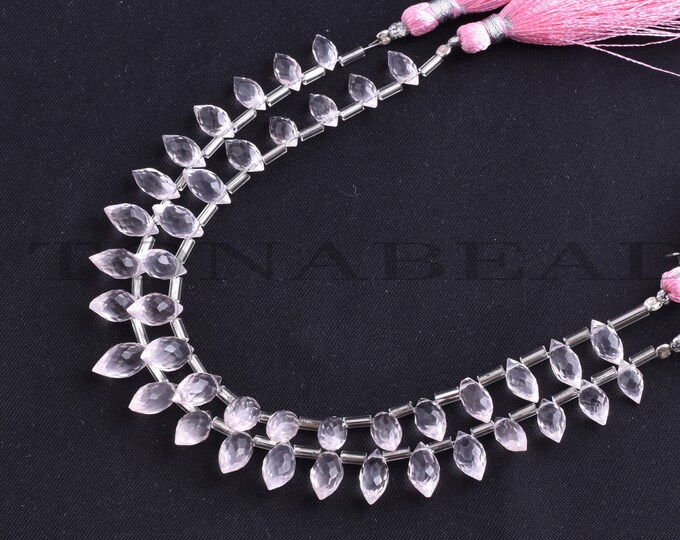Natural Rose Quartz Dew Drop Shape Faceted Beads-rose Quartz Drop Shape ...
