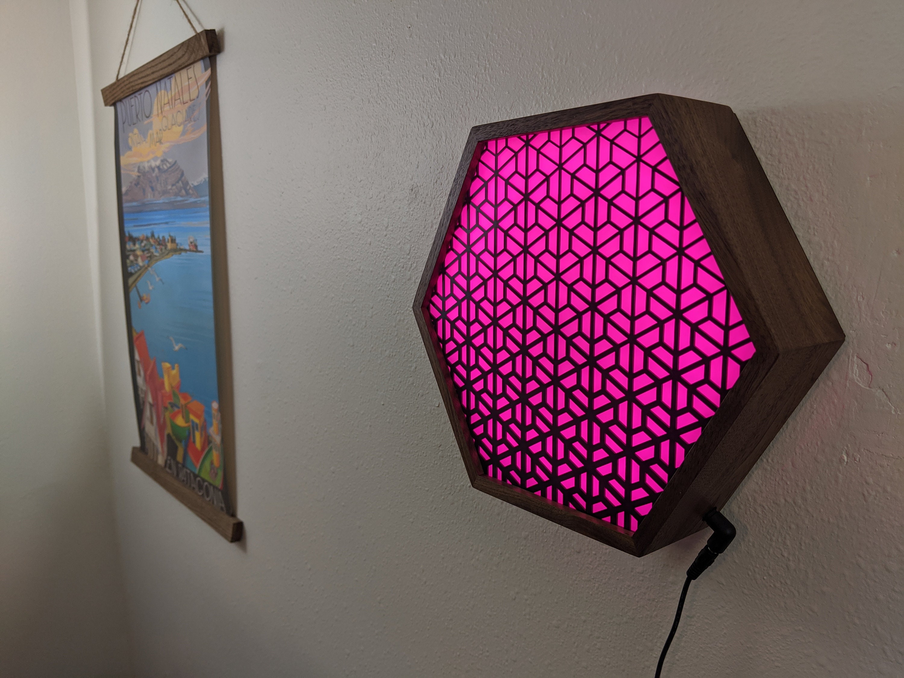 Geometric Latticework Light Box LED Controllable - Etsy UK