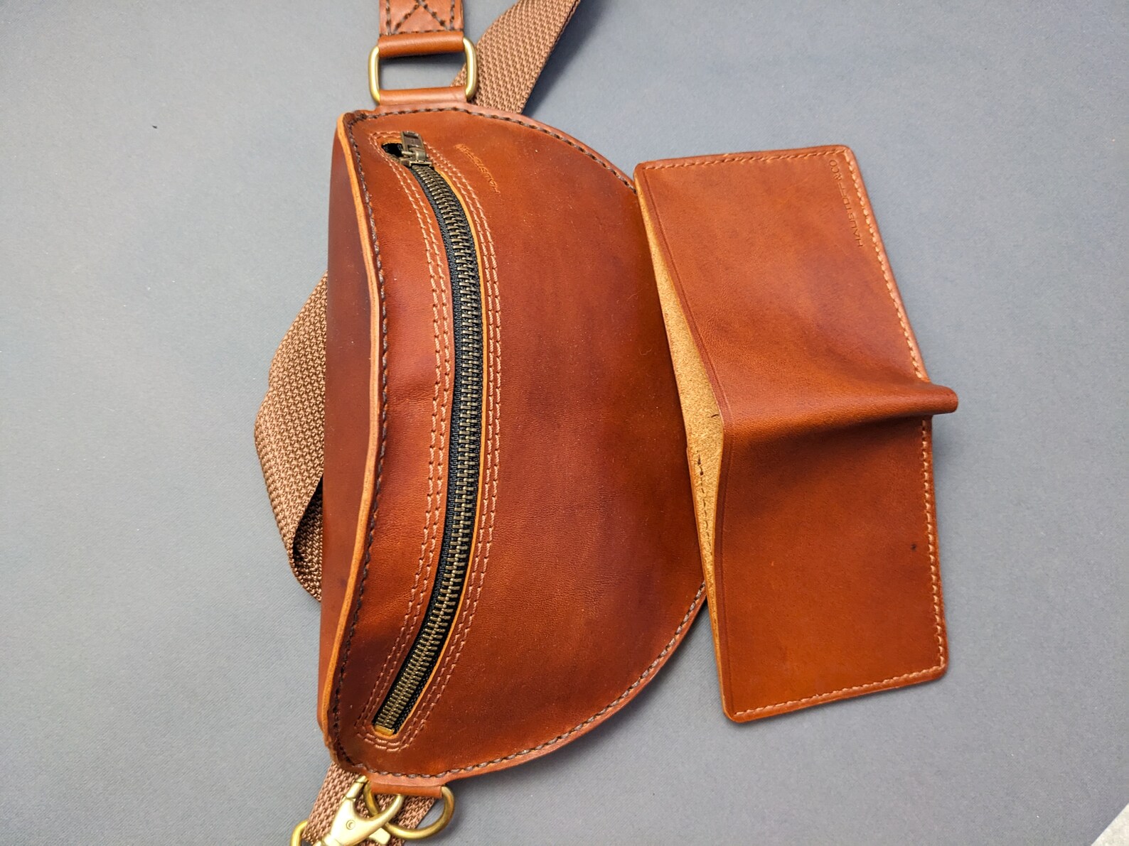 Handmade Brown Leather Belt Bag & Wallet Set - Etsy