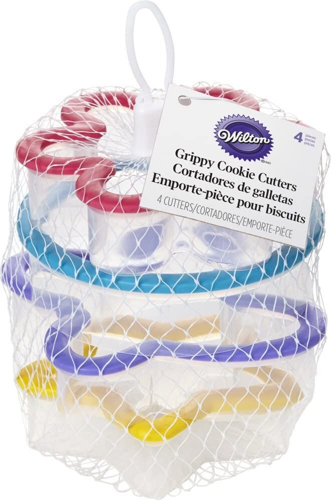 Wilton 4 Piece Star Circle Flower Blossom & Butterfly Shaped Grippy ...