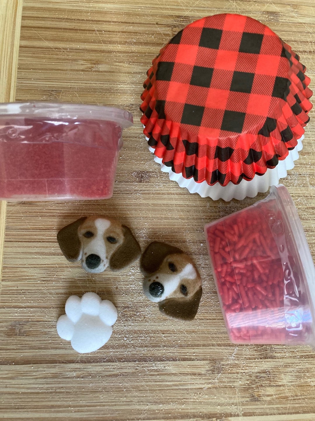 Brown Beagle Dog Puppy Animal Theme Birthday Cupcake Decorating DIY ...