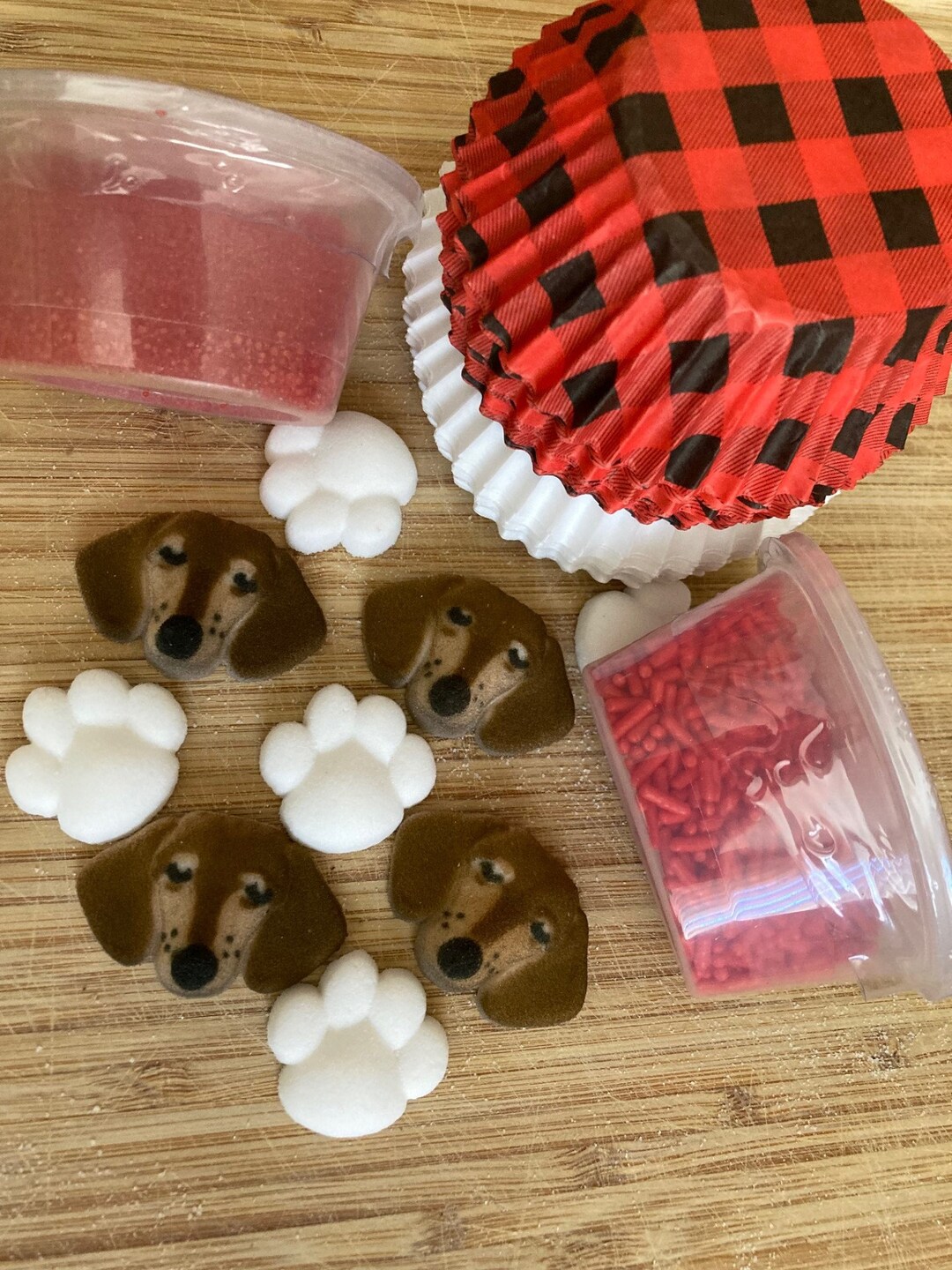 Dachshund Weiner Dog Puppy Animal Theme Birthday Cupcake Decorating DIY ...