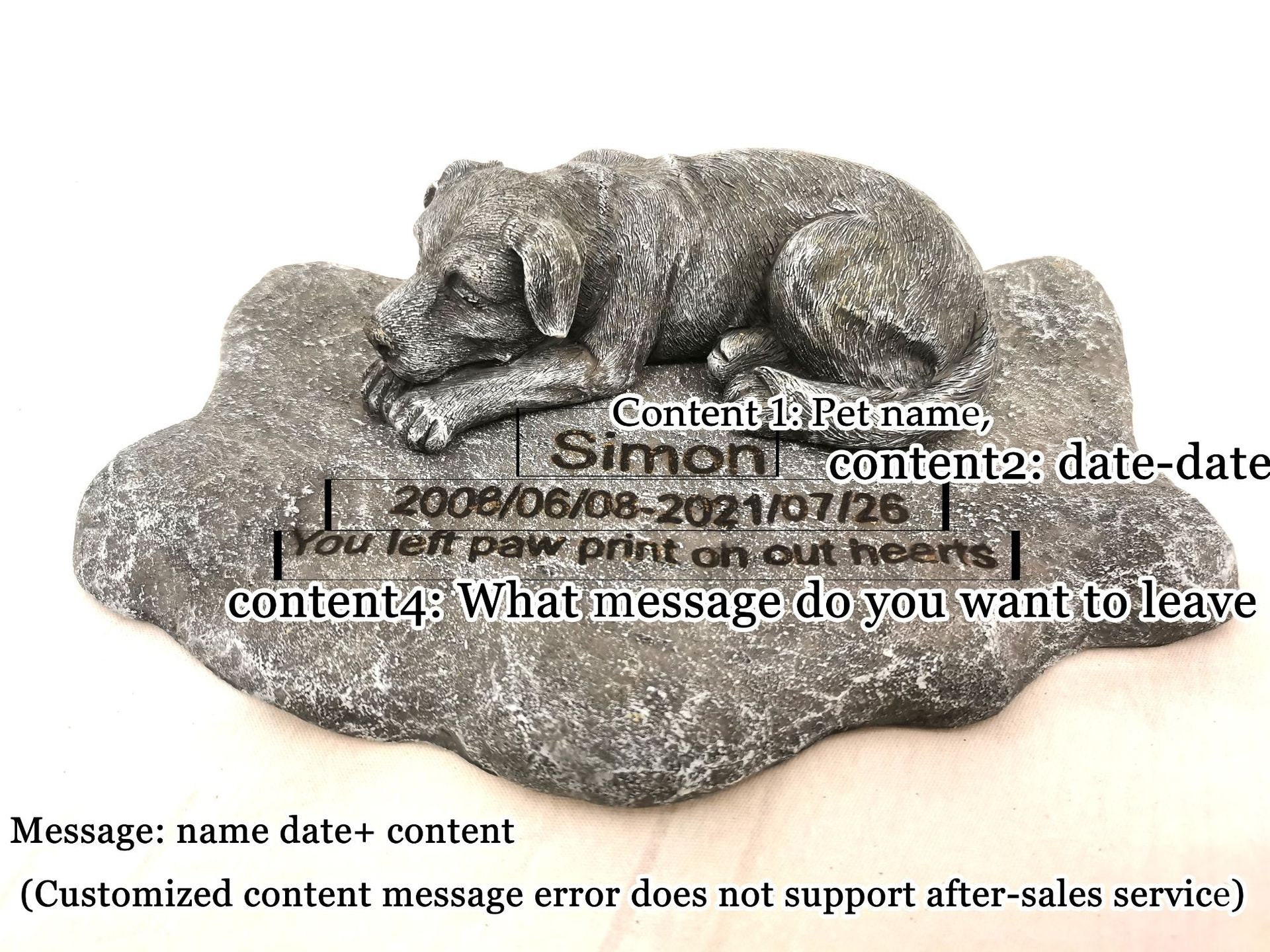 Custom Dog Memorial Stone Personalized Dog Grave Marker Engraved Pet ...