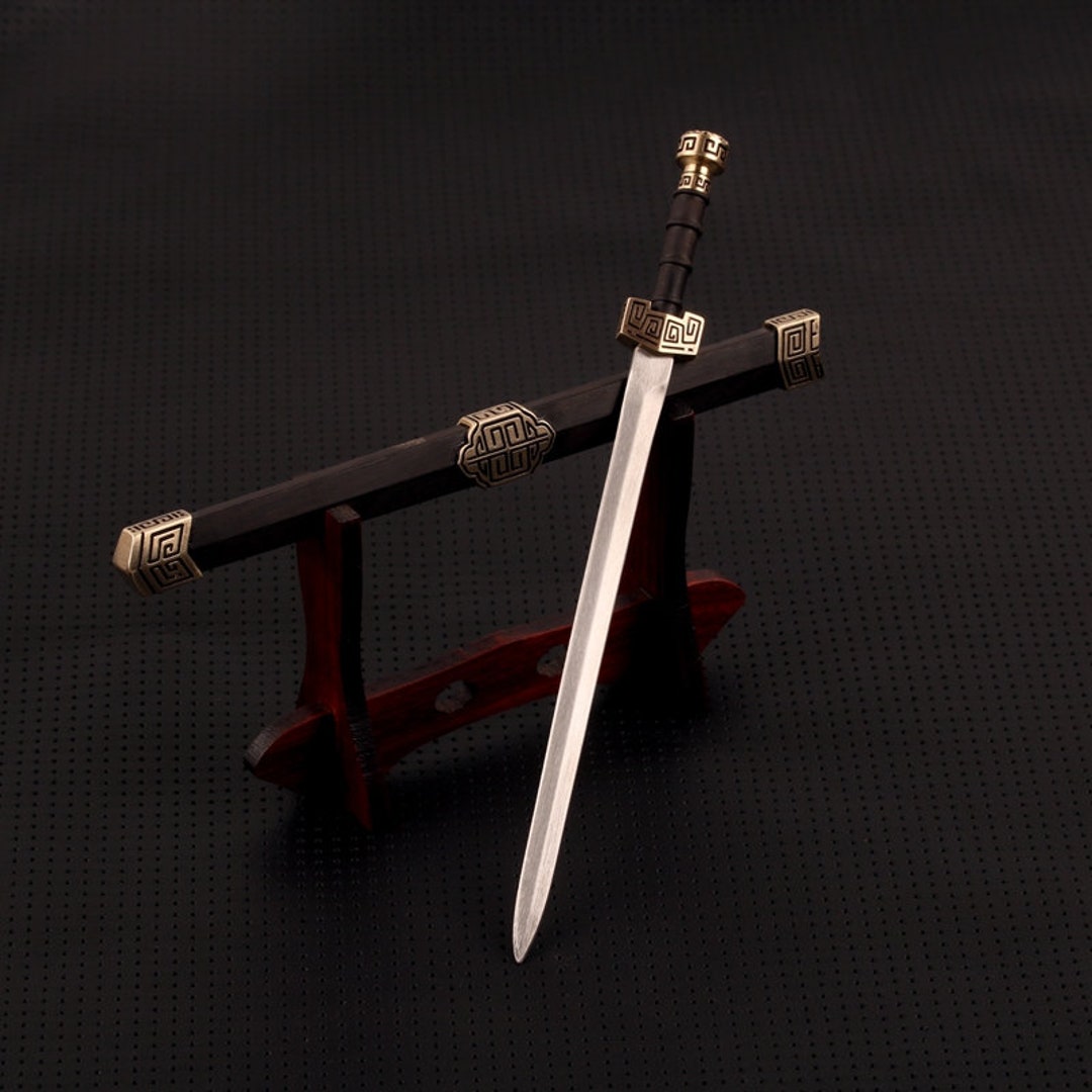 1: 6 Scale Miniature Ancient Sword，no-guard Steel Katana With Sheath ...
