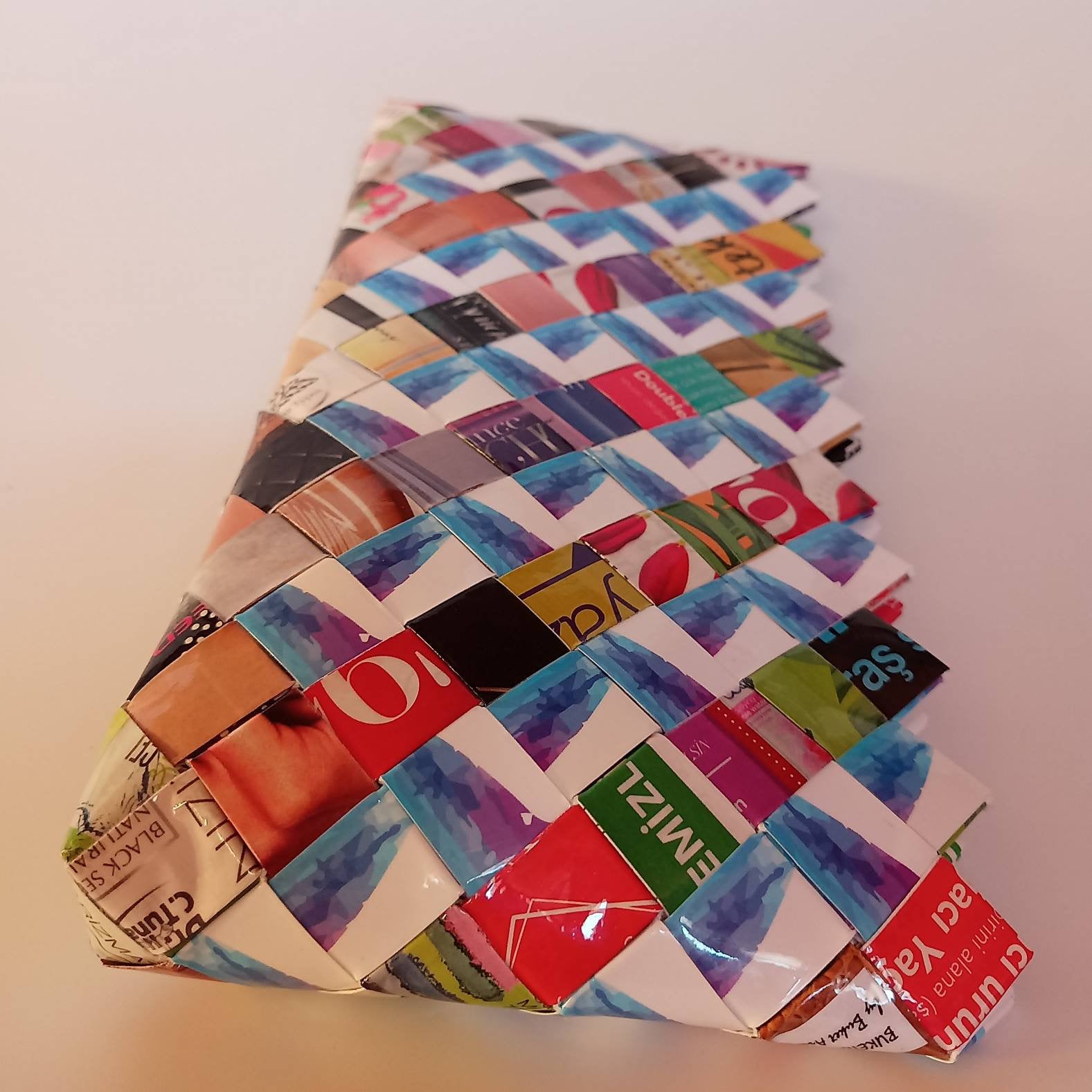 Handmade Magazine Paper Clutch Bag: Unique Woven Design - Etsy