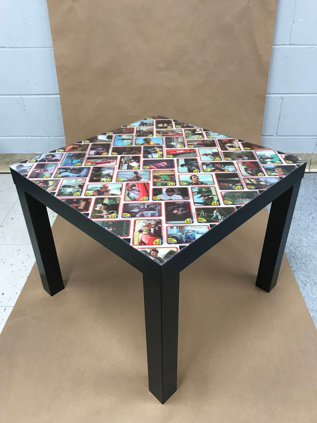 BLACK Magnum PI Trading Card Table - Etsy