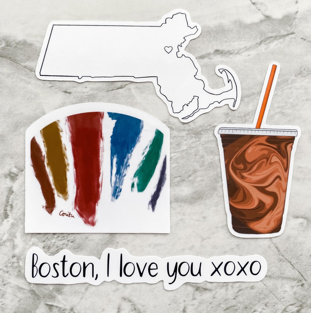 Boston Sticker Pack | Laptop Sticker | Journal Sticker | Rainbow Swash ...